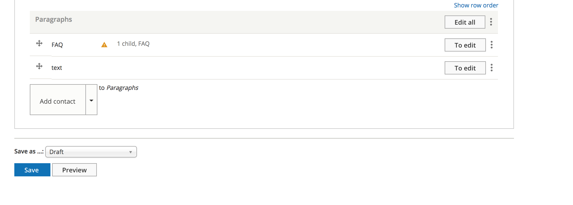 Default Paragraphs
